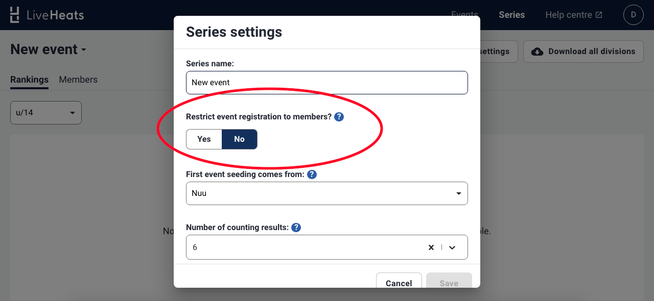 Restricting event registration to active members only – LiveHeats Help ...